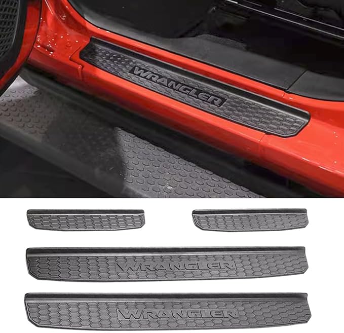 Amazon | LEXLEYS ジープ ラングラー JL系 専用設計 サイドステップガード スカッフプレート ドアガード スカッフプロテクトシート キズ防止 両面テープ付き 汚れ防止 ...