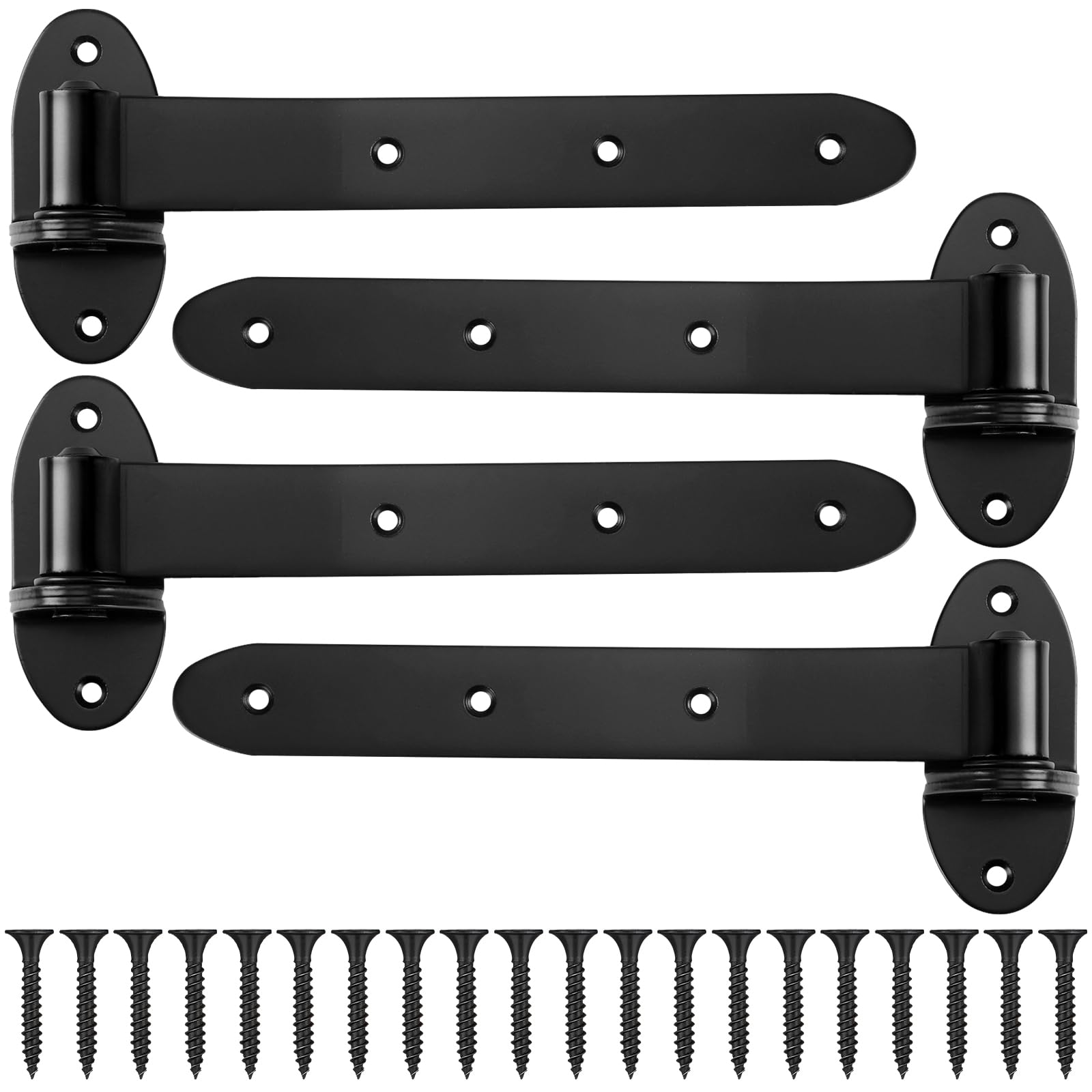 Moxweyeni 4 Pack 12" T- Strap Gate Hinges Black Heavy Duty 5 mm Strap ...