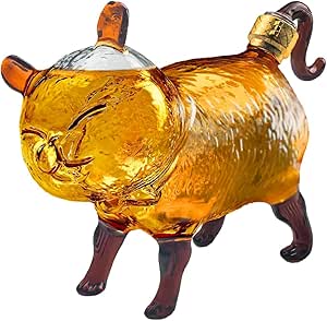 Amazon.com: Auckyeer Cat Whiskey Decanter Glass With Lid 750ml, Animal ...