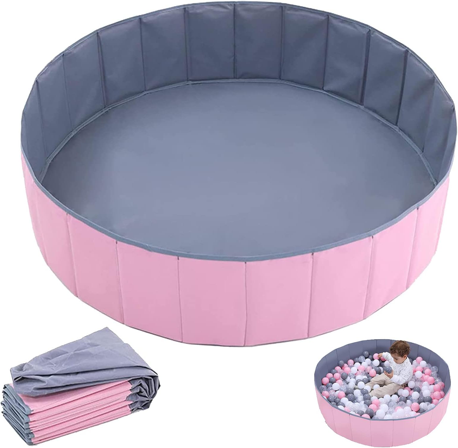 PHOEB Baby Ball Pit for Toddlers,Folding Portable Ball Pool Ball Pit ...