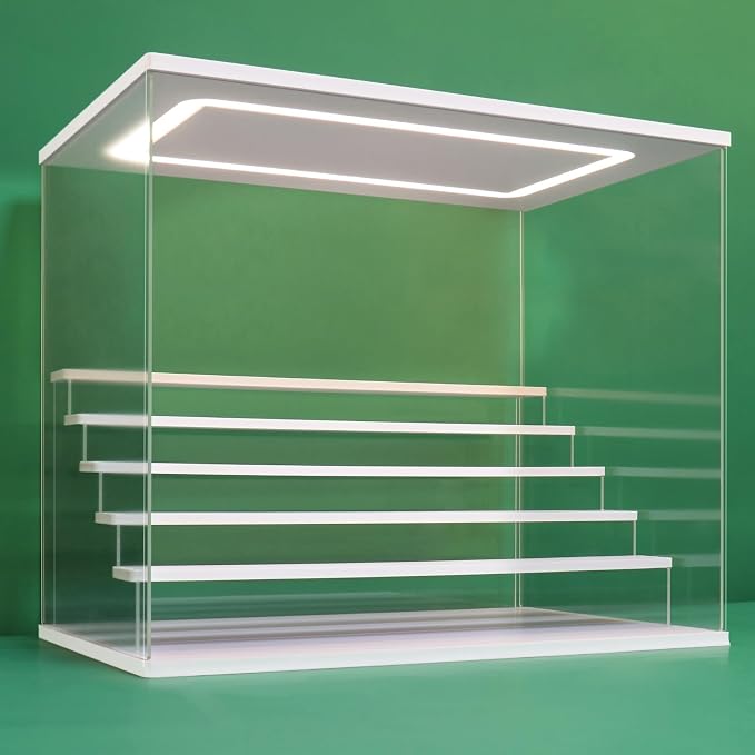 Amazon.com: NONEMEY Clear Acrylic Display Case Stand with LED Light 2/3 ...