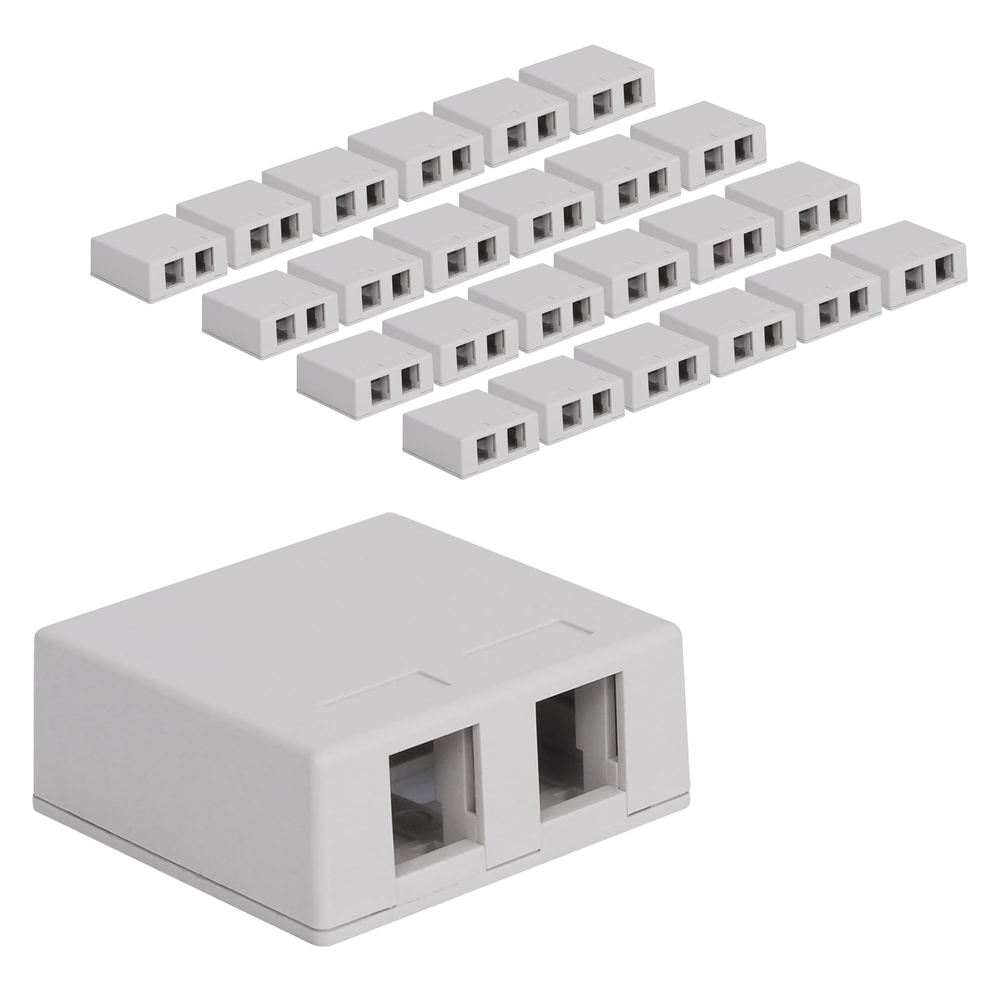 Amazon.com: ICC UL Listed Keystone Jack Surface Mount Box with 2 Port ...