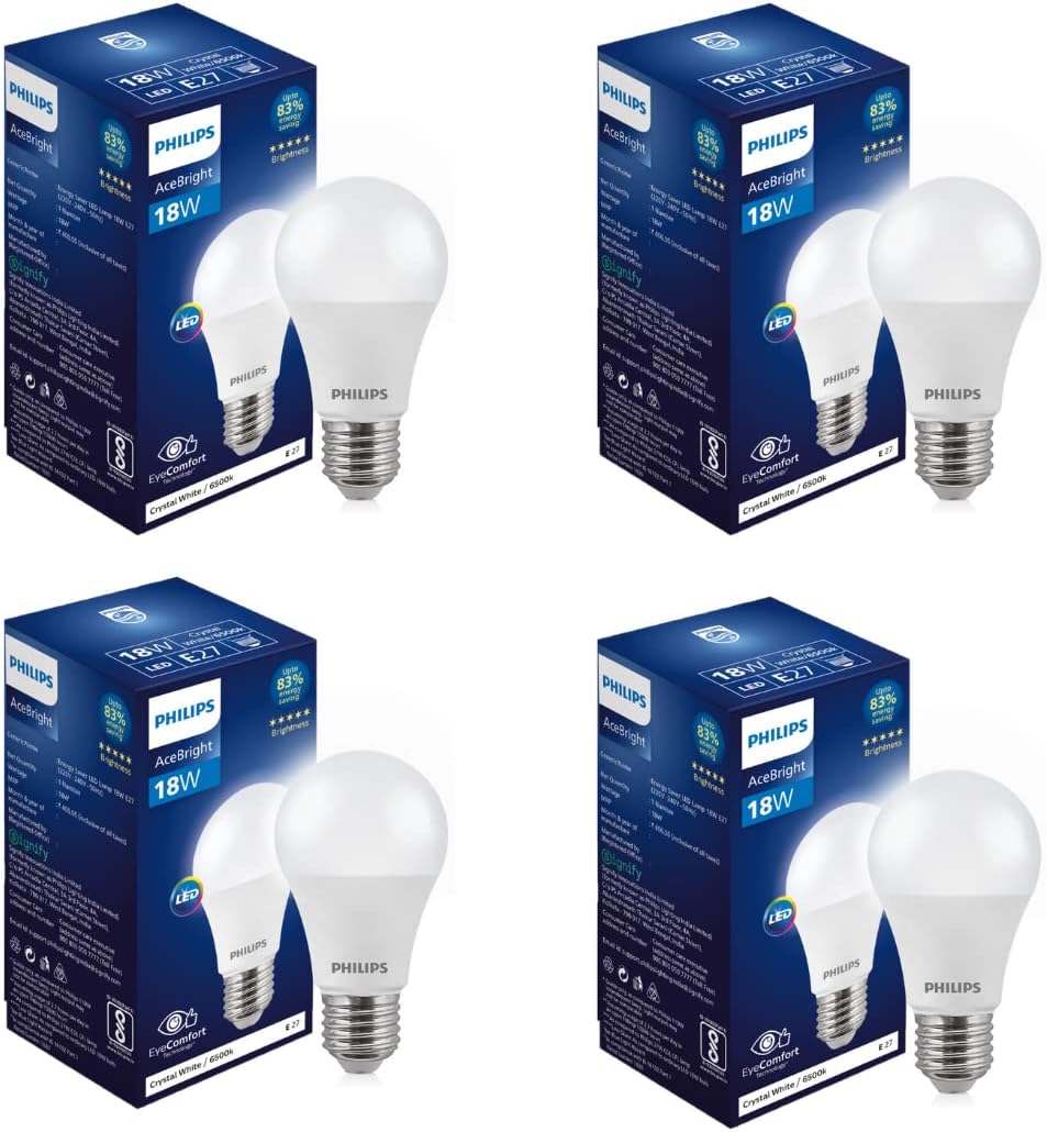 PHILIPS Stellar Bright 12-Watt LED Bulb B22 Base (Crystal White, Pack ...