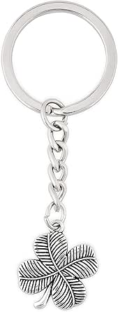 HAQUIL Four Leaf Clover Keychain, Lucky Irish Key Ring, Nature Lover ...