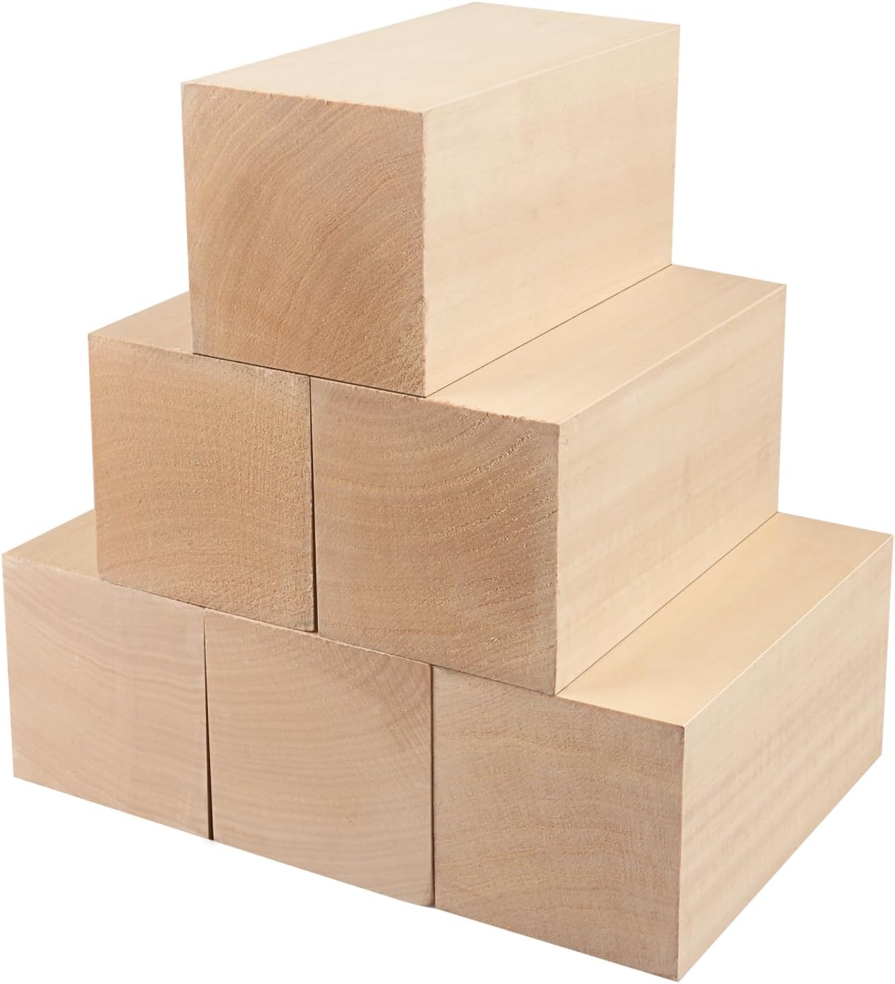 Amazon.com: 6 Pack Extra Large Basswood Blocks 6 X 3 X 3 Inches Premium ...