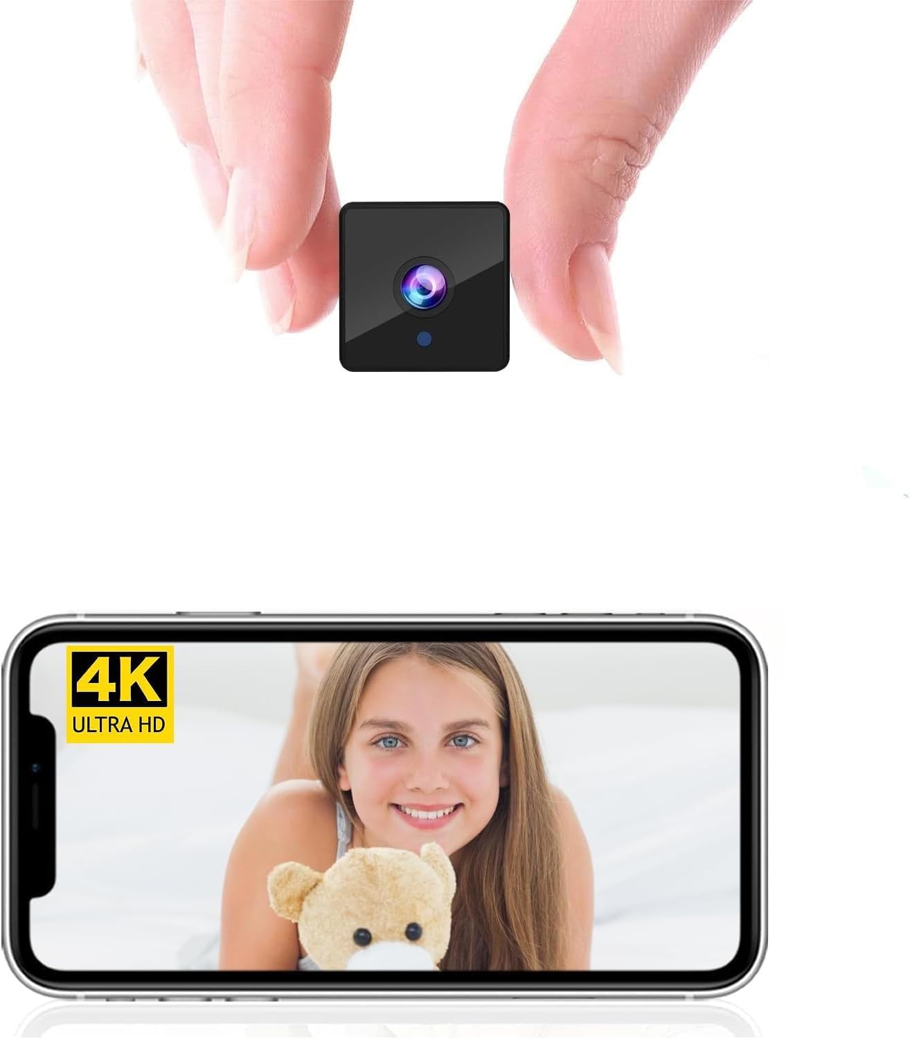 Amazon.com : Rettru 4K Mini Spy Camera,1800mAh Battery,WiFi Home ...