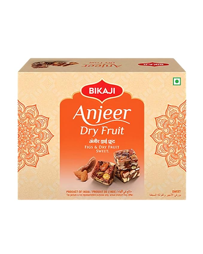 Bikaji Aslee Bikaneri Anjeer Dry Fruit Barfi 500 g (Pack of 1) : Amazon ...