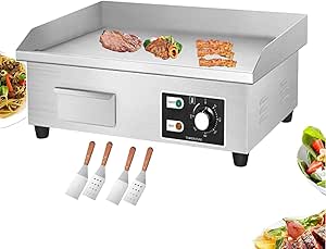 Amazon.com: Electric Grill Commercial Griddle 50℃-300℃ Electric Cooktop ...