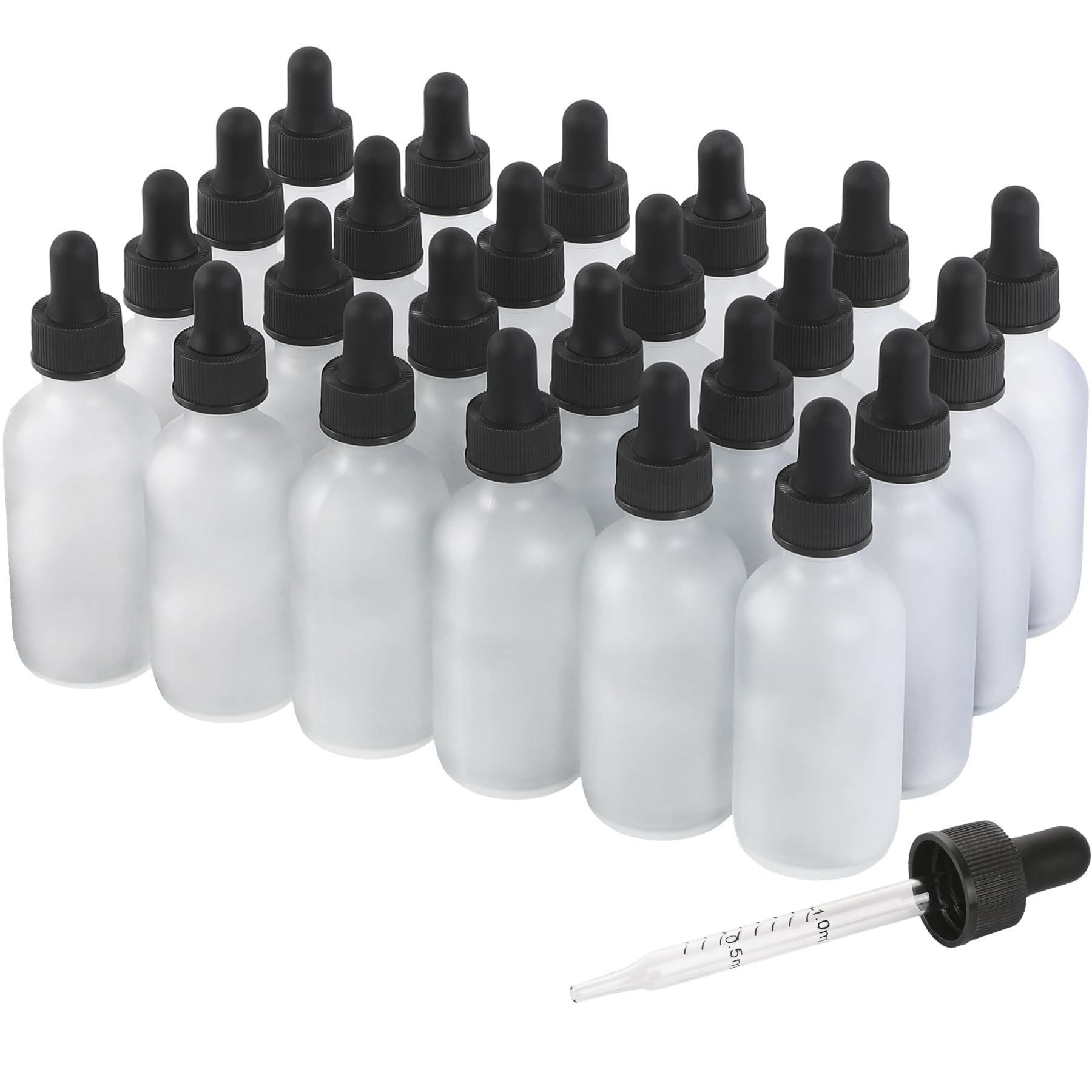 Amazon.com: NOOEEISS 24 Pack, 2oz Glass Dropper Bottle, Preety Texture ...