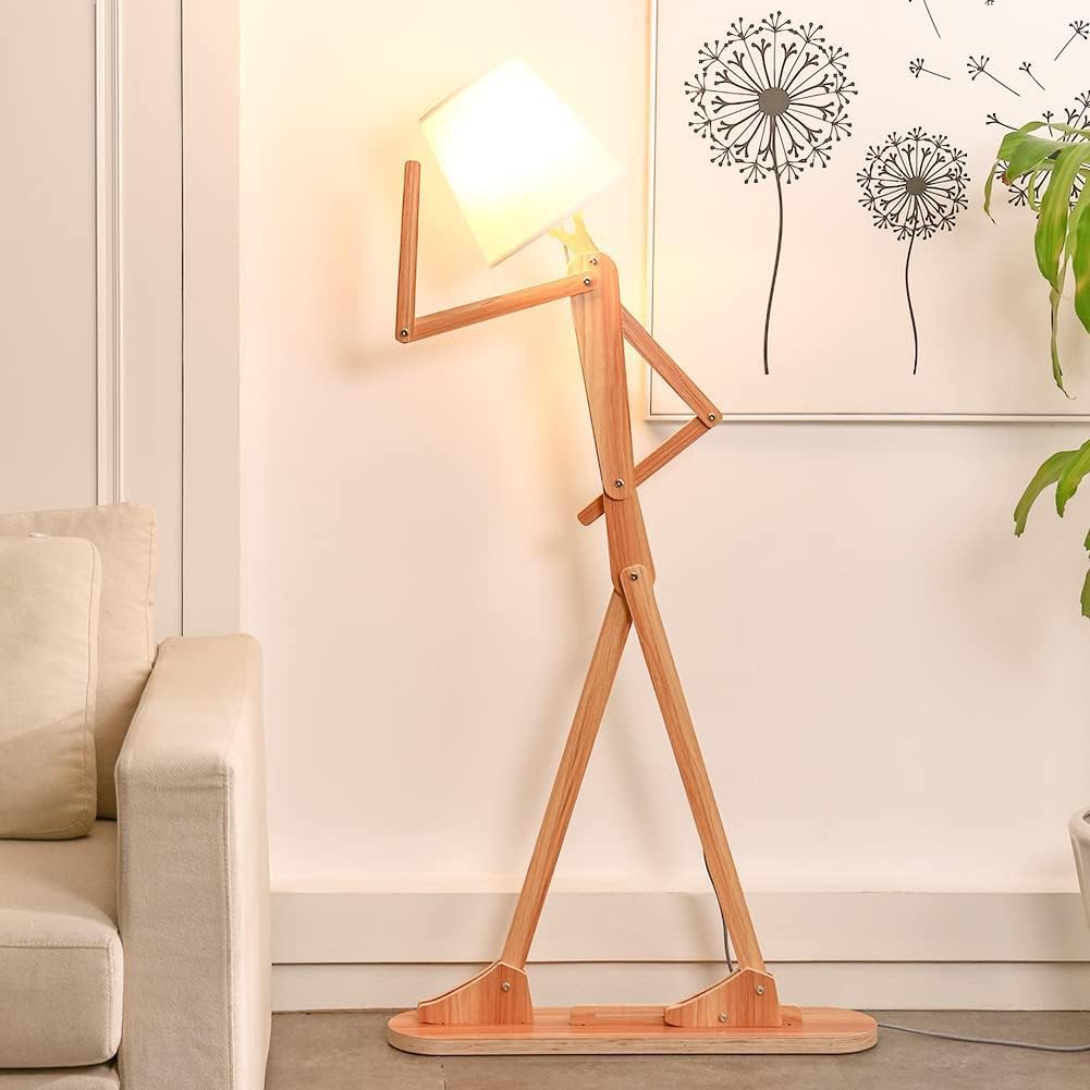 HROOME Cool Decorative Reading Floor Lamp and Cute Dog Lamp - Wood ...