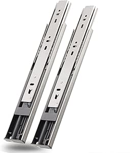 Amazon.co.jp: 2 Drawer Slides, Side/Rear Mount Tri-Fold Full Extension ...