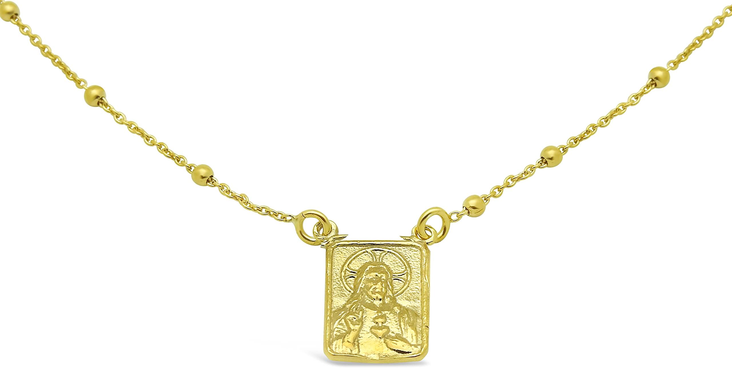 Amazon.com: Roman Infinity Holy Scapular Gold Zinc Necklace 26 Inches ...