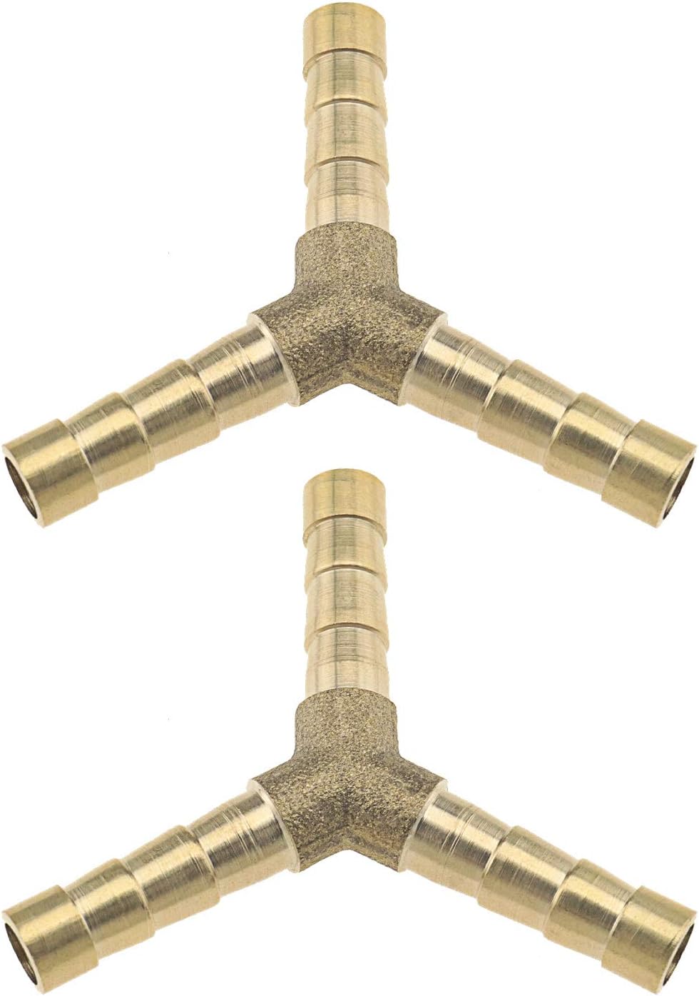 Be In Your Mind 2Pcs 10mm Barb Brass Hose Fitting Y-Shaped 3 Way Hose ...