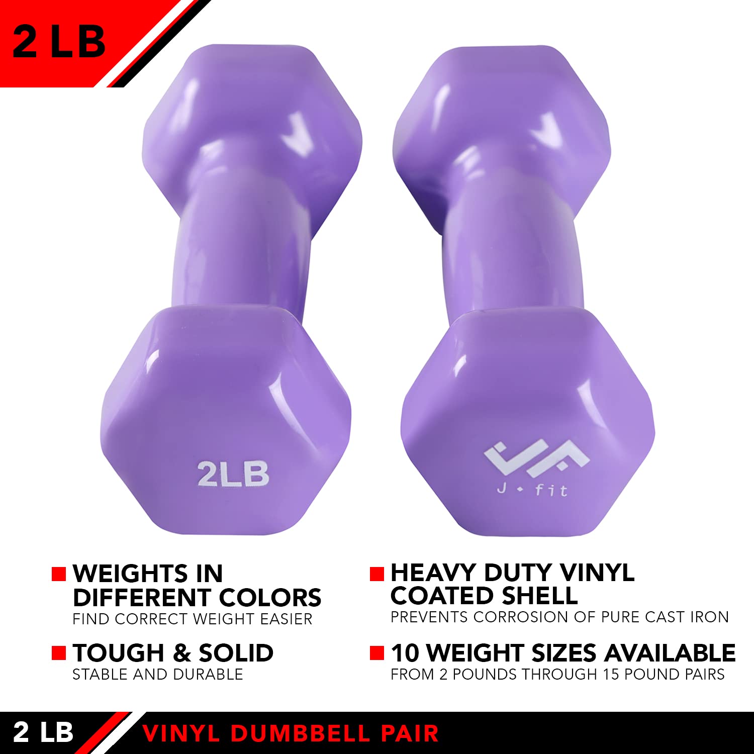 Snapklik.com : JFIT Vinyl Dumbbell