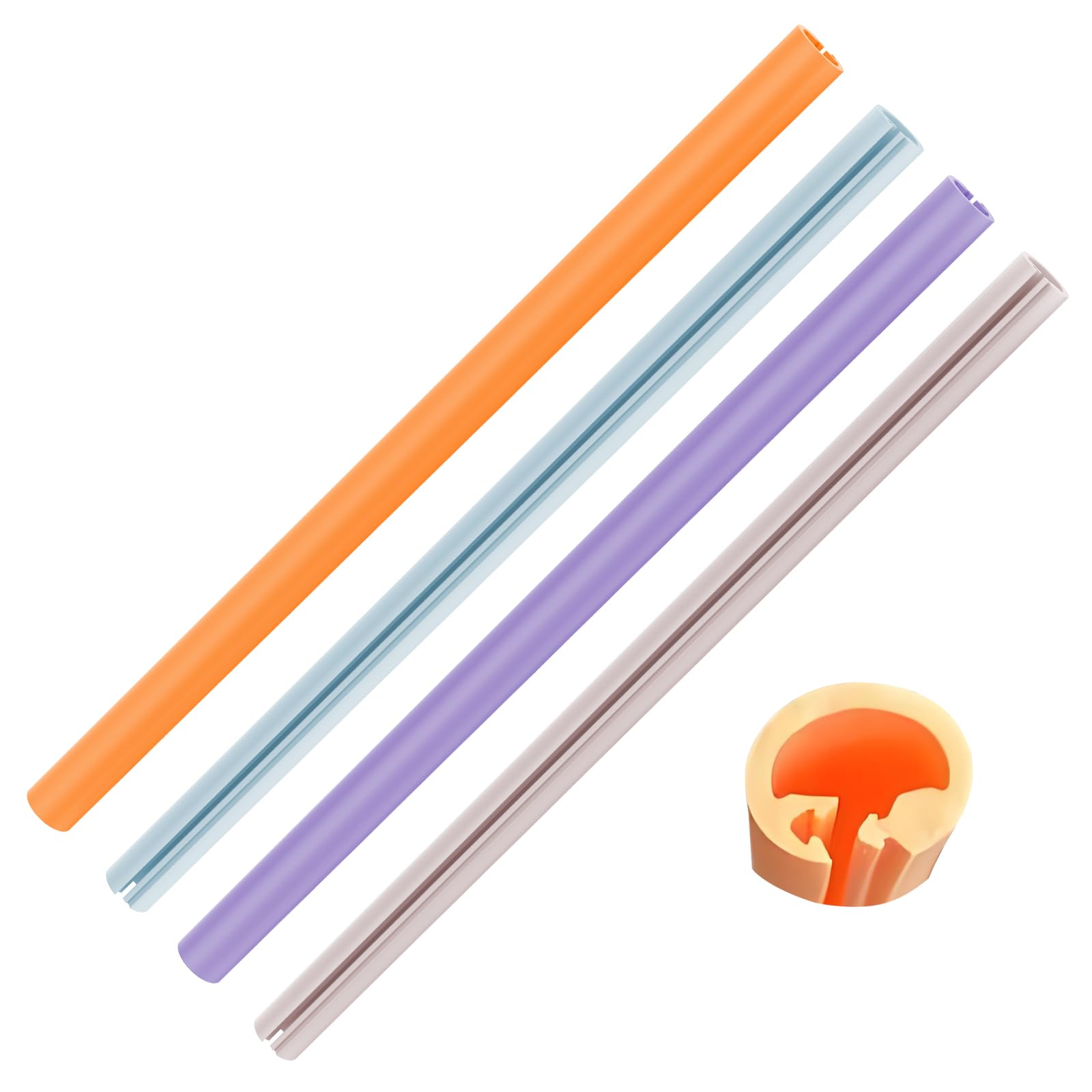 Amazon.com: QHTUNION 4PCS Reusable Silicone Straw,Easy to Opened,Easy ...