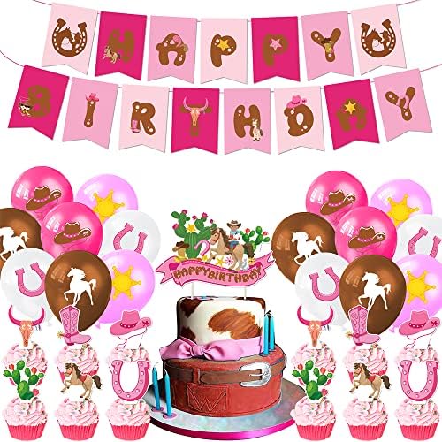 Amazon.com: Horse Birthday Party Decor Western Cowboy Birthday Party ...
