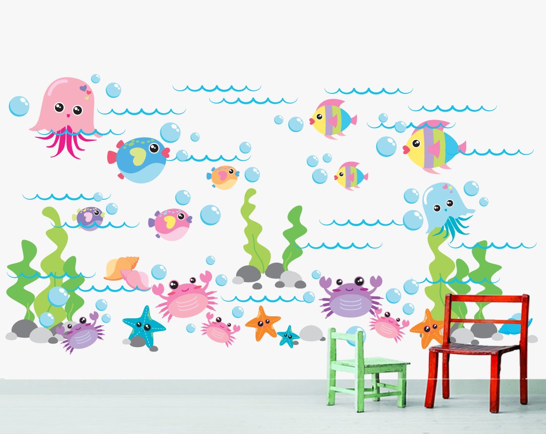 Amazon.com: Marine Life Sea Wall Decal Stickers : Tools & Home Improvement