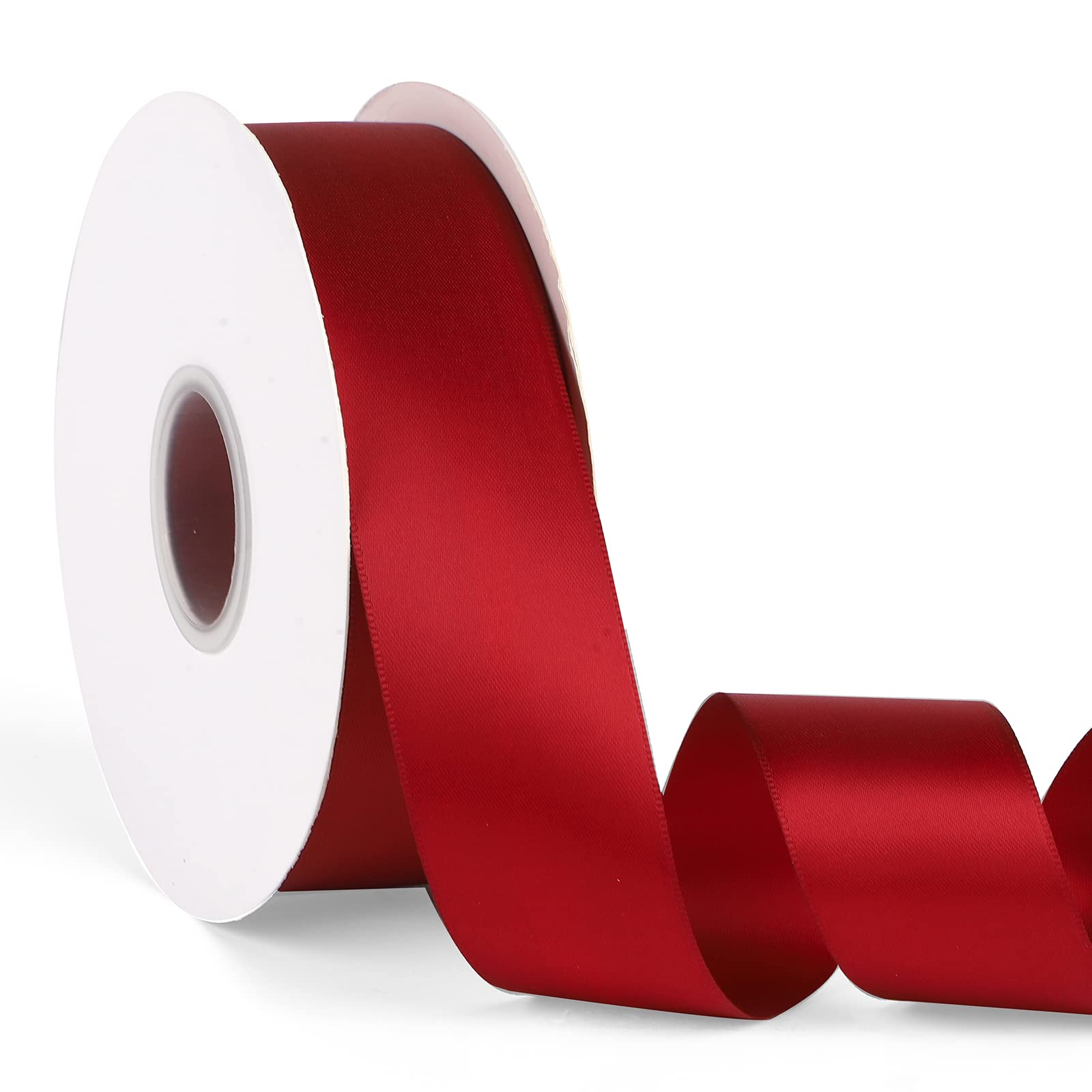 Amazon.com: Double Faced Solid Color Burgundy Satin Ribbon 1-1/2" X 50 ...