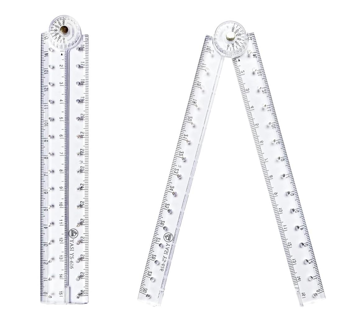 2 Pcs 30cm Geometric Folding Ruler School Stationery Folding Ruler ...