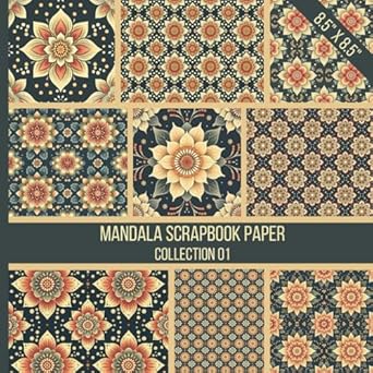 Mandala Scrapbook Paper: Double-sided collage book featuring decorative ...