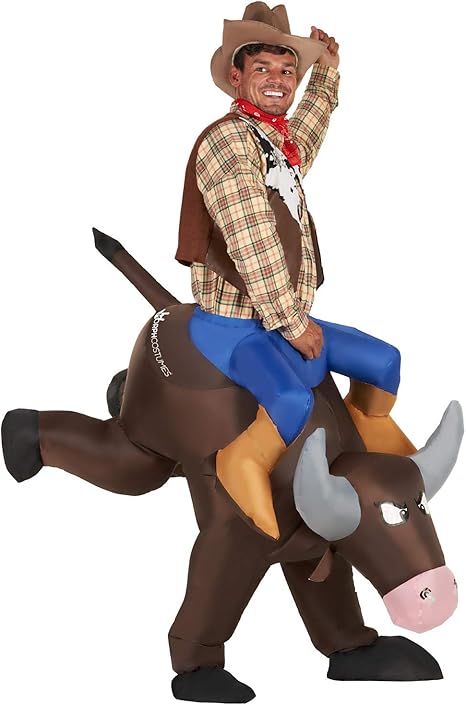 Amazon.com: Morph Inflatable Bull Costume Adult, Bull Rider Inflatable ...