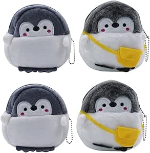 Amazon.com: 4PCS Cute Penguin Plush Mini Coin Purse Wallet Cartoon ...