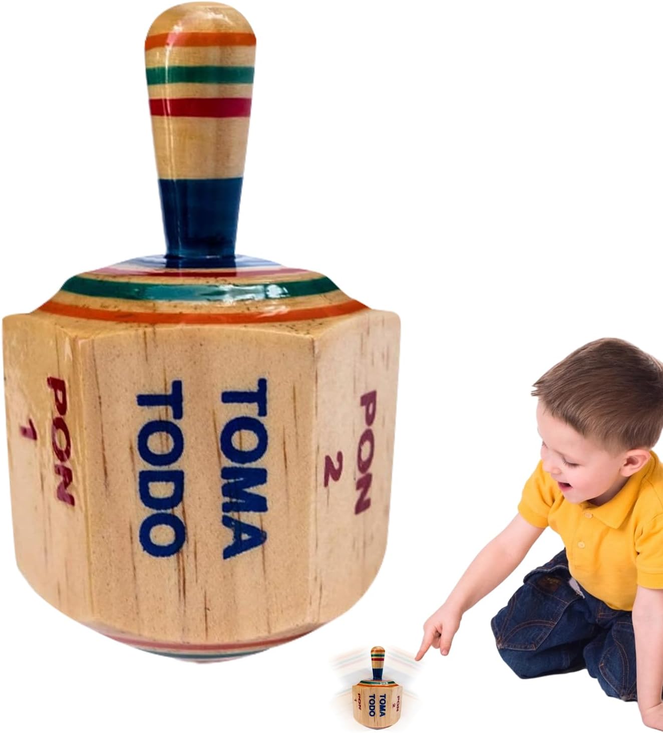 Toma Todo Juego Mexicano, Toma Todo Spinner, Pirinola Mexicana Wooden ...