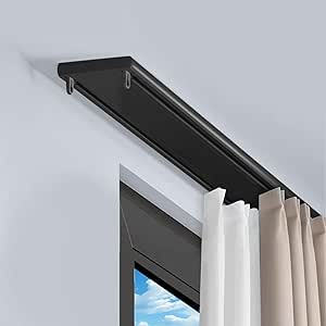 Amazon.com: PHUSTJKL Double Curtain Track Ceiling Mount Rod, Heavy Duty ...