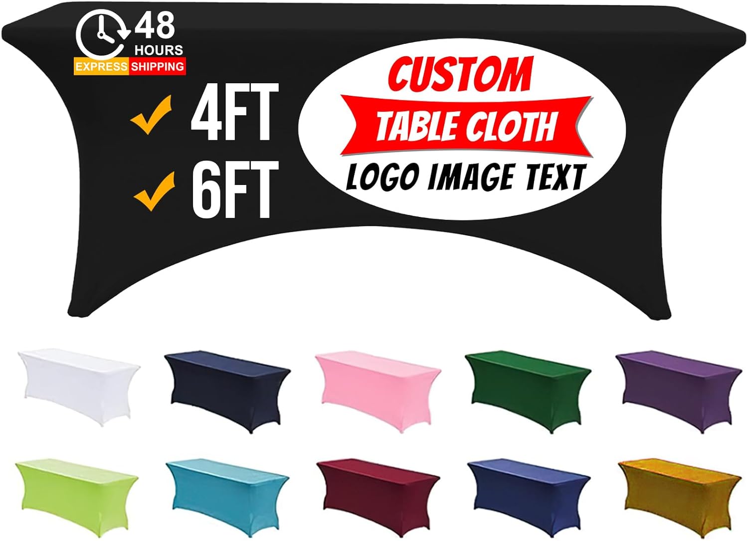 Amazon.com: OUUKHGY Custom Tablecloth, Personalized Spandex Tablecloth ...