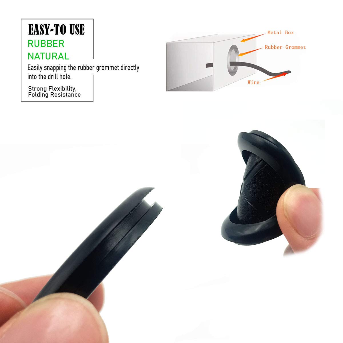 Snapklik.com : 1 Inch Rubber Grommets For Wiring, 13/16 In ID One-Sided ...