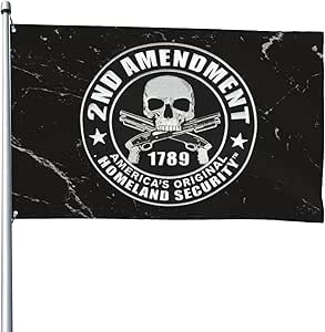 Amazon.com : 2nd Amendment Skull Flag 4x6 Ft Yard Flag Outdoor ...