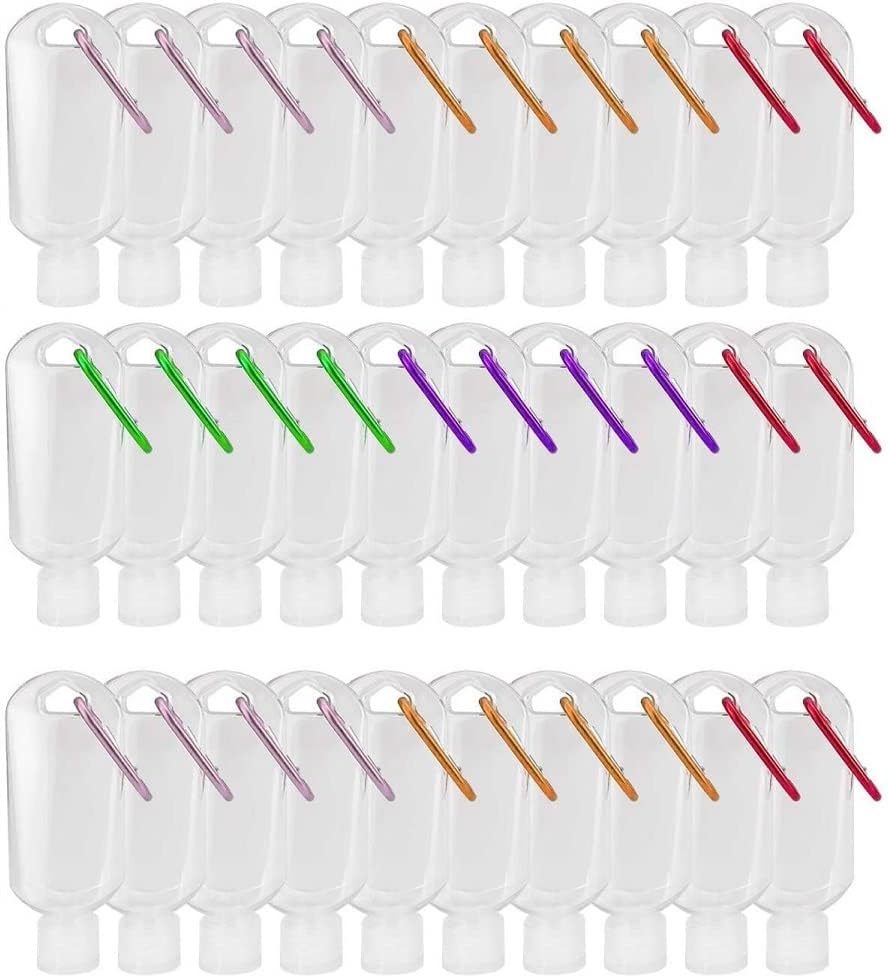 Amazon.com: spmimi 30 Pack Travel Plastic Clear Keychain Bottles ...