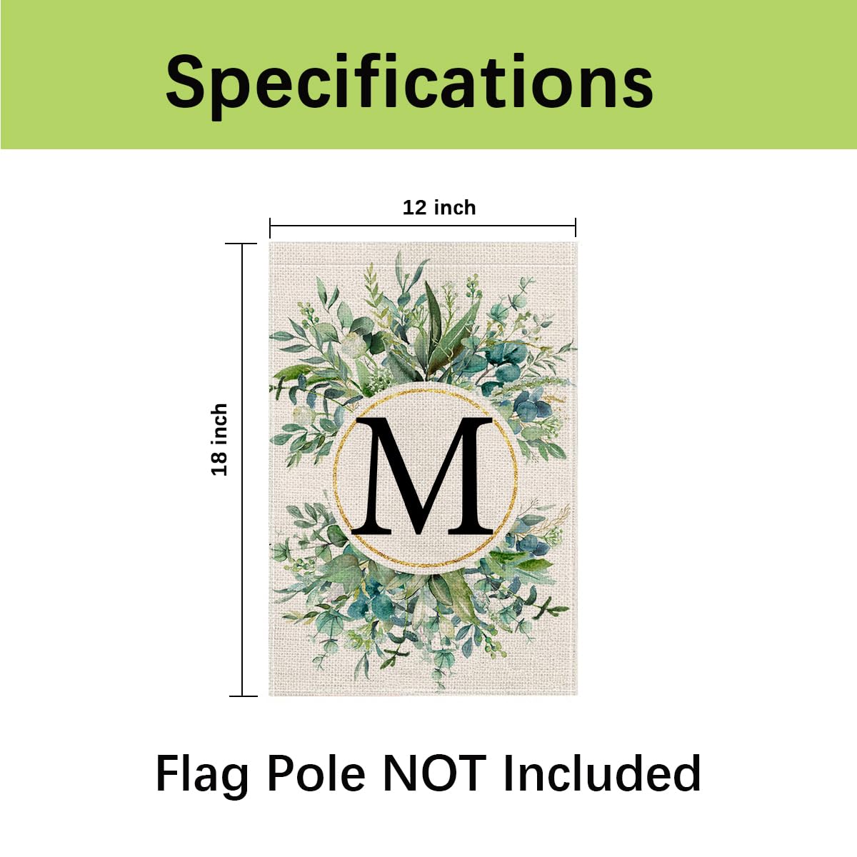 Snapklik.com : Wyooxoo Monogram Letter M Floral Garden Flag 12x18 Inch ...