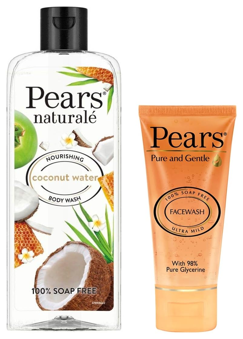 PEARS Pure and Gentle Daily Cleansing Facewash, 150 g & Pears Naturale ...