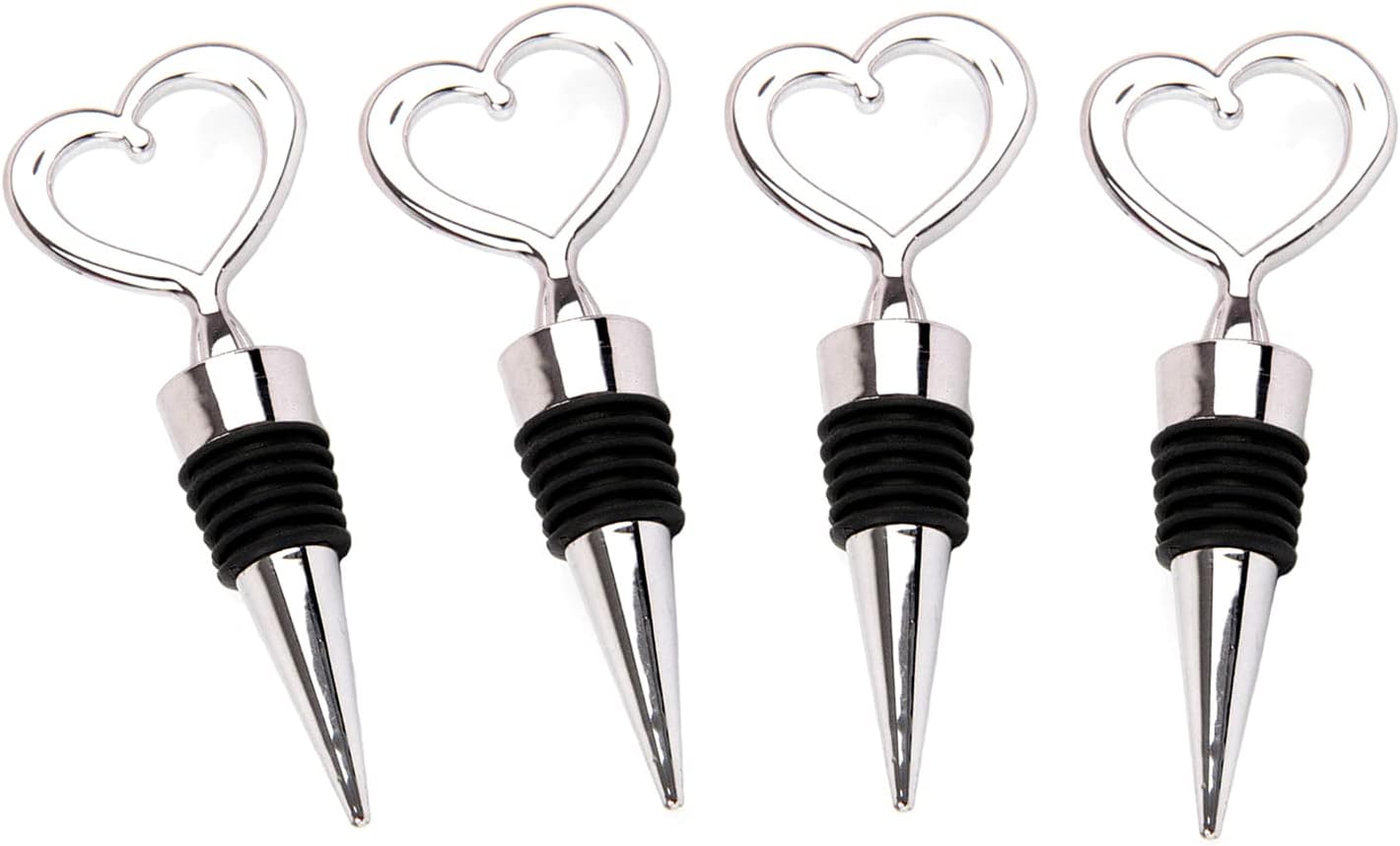 Amazon.com: 6 Pcs Cute Reusable Heart Shape Wine Bottle Stoppers - Silver, Champagne, Beer: Home ...