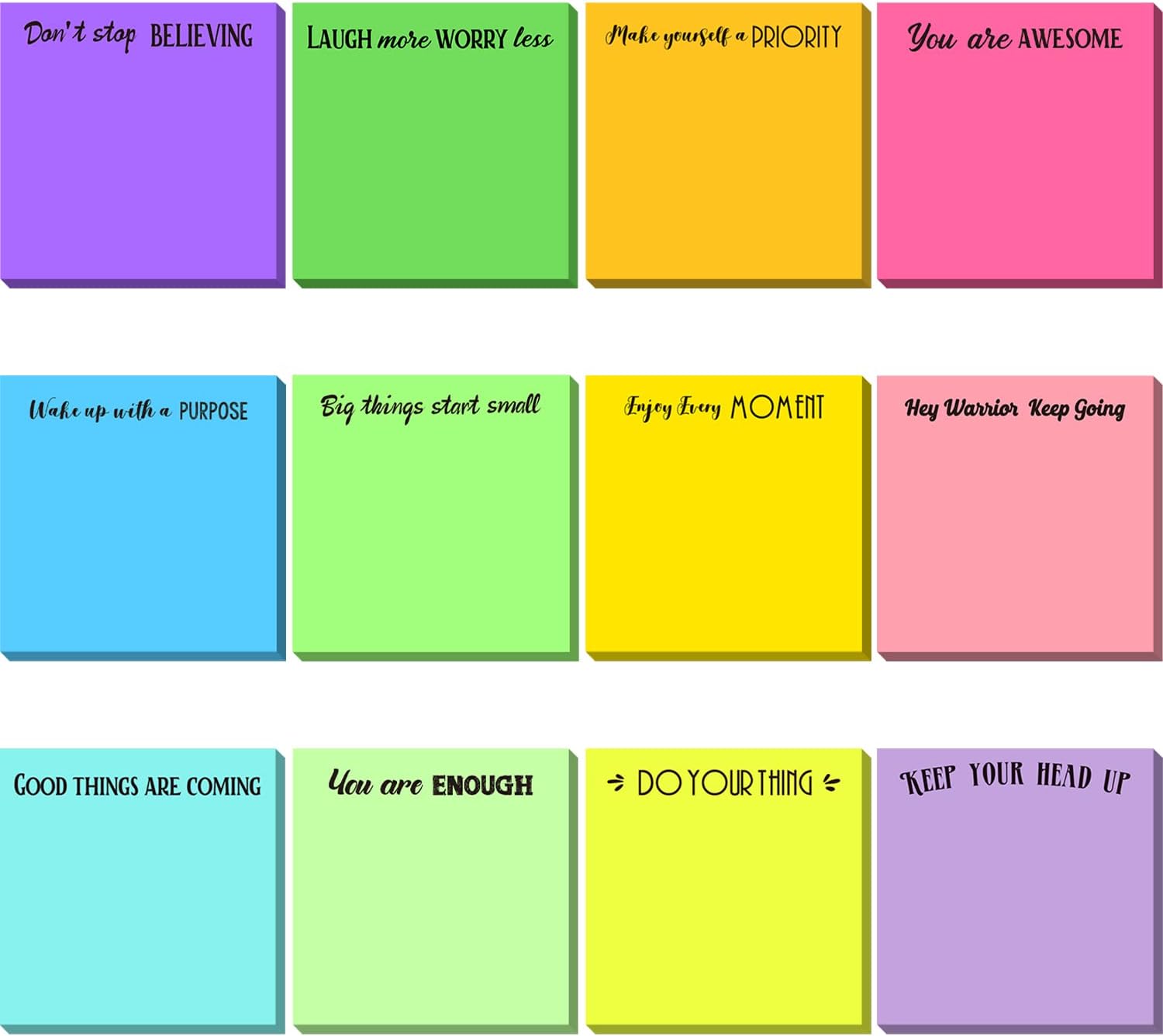 Amazon.com : Zonon 24 Pieces Cool for School Sticky Notes 3 x 3 Inch ...