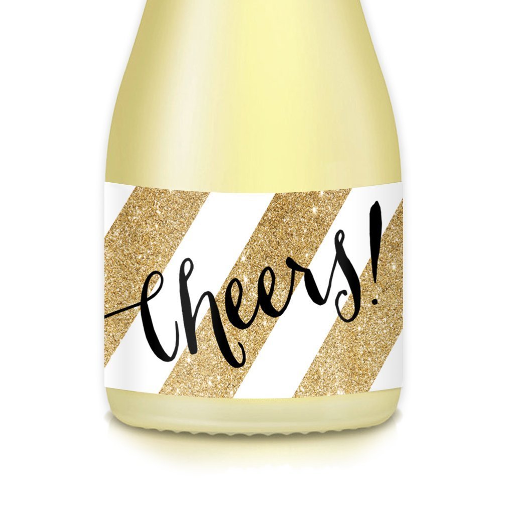 Amazon.com: "CHEERS!" Mini Champagne & Wine Bottle Labels, Sparkling ...