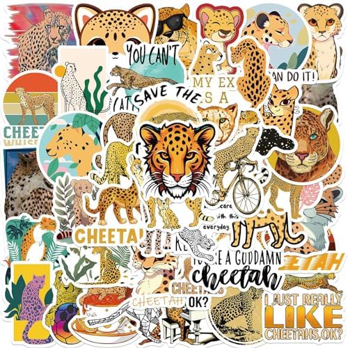 Amazon.com: 50pcs Cheetahs Stickers Aesthetic Stickers Waterproof ...