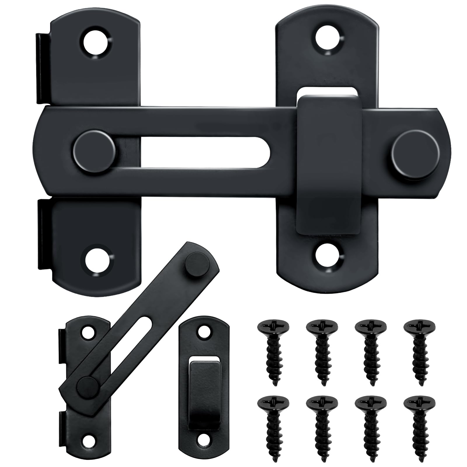 Snapklik.com : 2 Packs 4"x 2.76" Gate Latch Sliding Door Lock, 180 ...