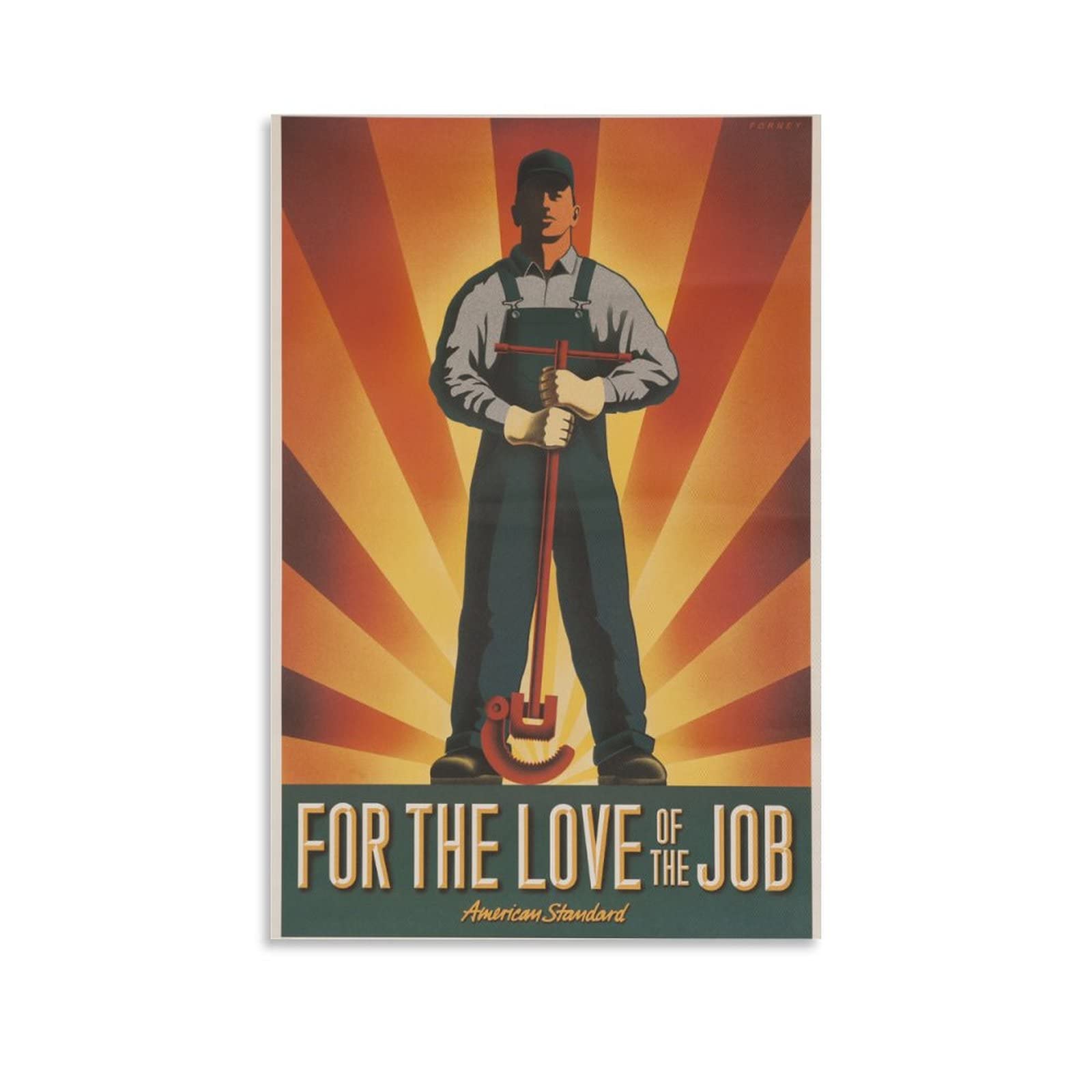 Amazon.com: Vintage Plumber Poster Heating Engineer Wall Art American ...