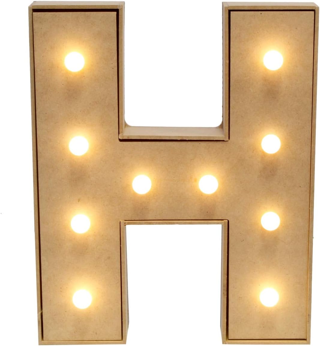 Mylin Letras de Madera con Serie de Focos LED. Tamaño 25cm. Letras del ...