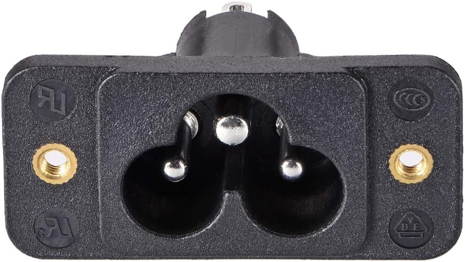 uxcell® C6 Panel Mount Plug Adapter AC 250V 2.5A/5A 3Pins IEC Inlet ...