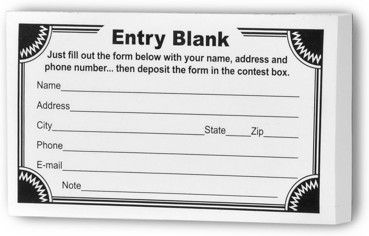 Amazon.com : 12 Pack Entry Form Pads for Raffles 5" Drawing Forms ...