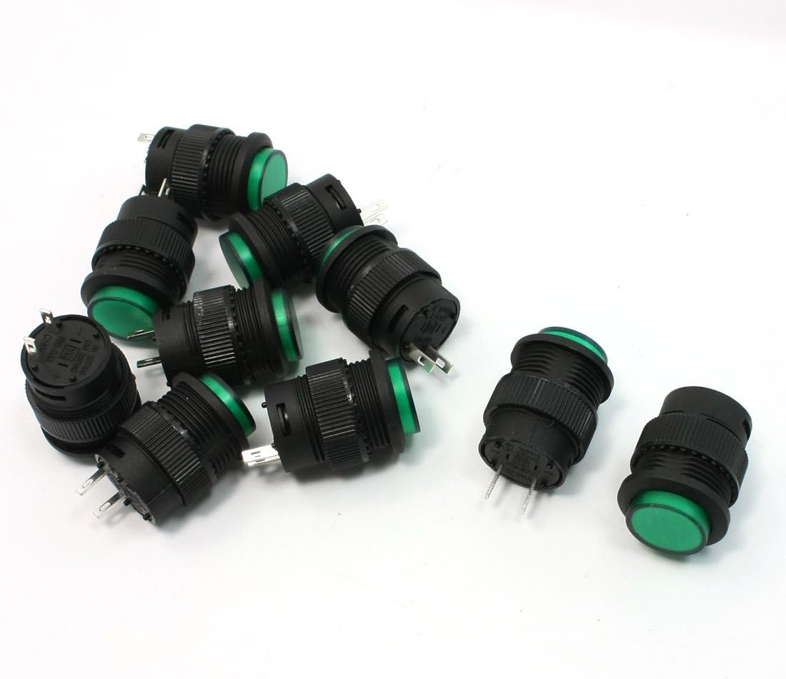 uxcell 10 Pcs x AC 250V 3A 16mm Thread NO Momentary Pushbutton Switch ...
