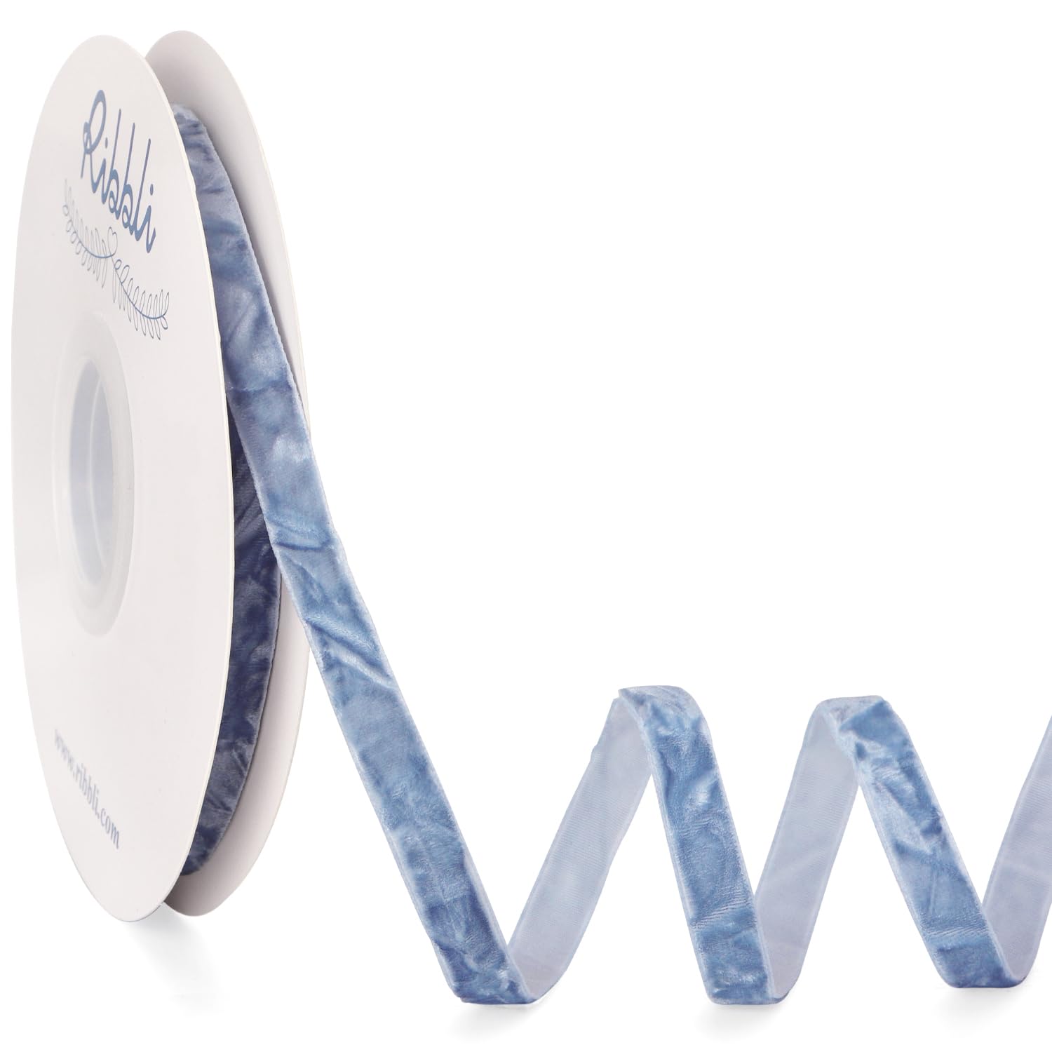 Amazon.com: Ribbli Dusty Blue Velvet Ribbon 3/8 Inches Luxury Crinkled ...