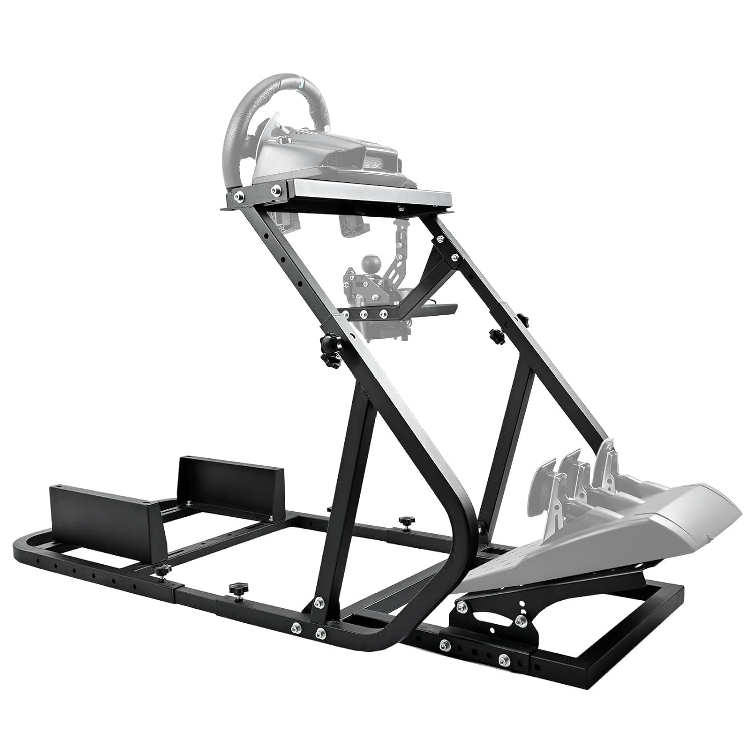 Amazon.com: Anman Racing Sim Stand Driving Sim Cockpit with Black Seat ...
