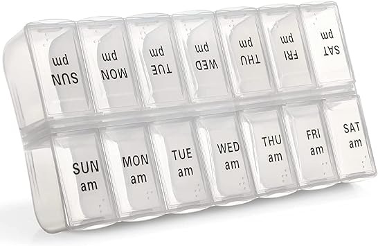 Amazon.com: 7 Day Weekly Pill Organizer，Large Daily Pill Organizer 2 ...