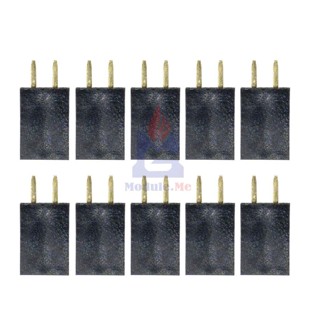 50PCS New Single Row 1x2 Pins 2.54mm Pitch Female Header Straight 2PIN ...