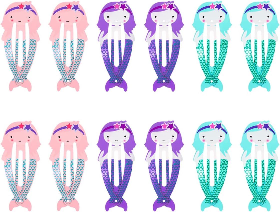 Amazon.com : Mermaids Hair Clips Barrettes Princess Glitter Girls ...