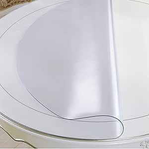 Tabletop Protector Pad Transparent 130cm, Table Cloth Protector Round ...